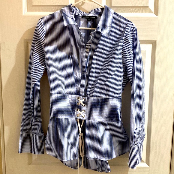 Boston Proper | Tops | Boston Proper Lace Up Detail Blouse | Poshmark